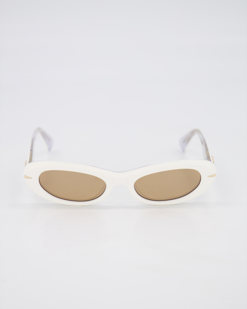 LE SPECS LUXE - SLIM OVAL ’NUMERO UNO’ SUNGLASSES /IVORY - la boutique eyewear